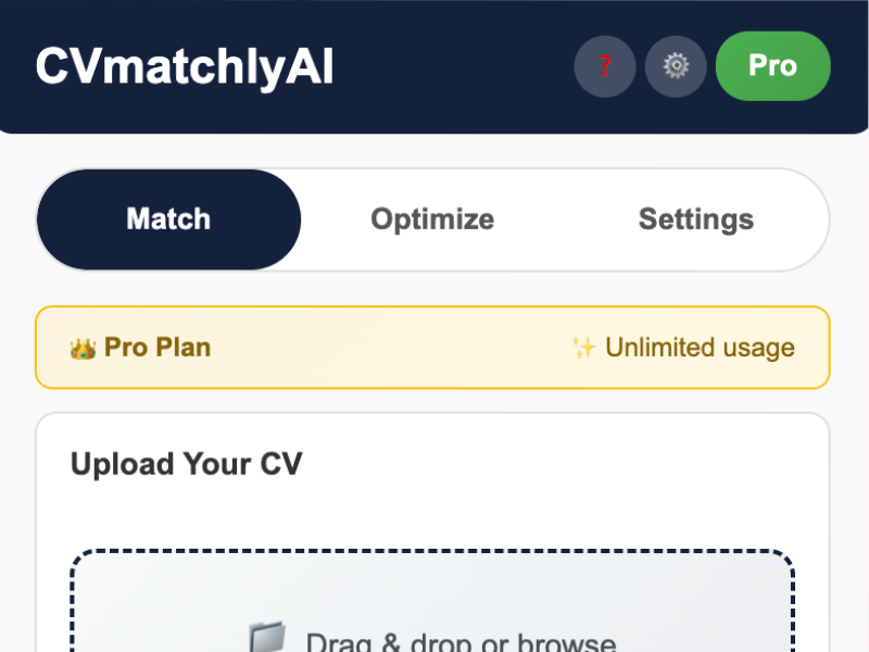 CVmatchlyAI - AI Resume Optimizer & Job Matcher